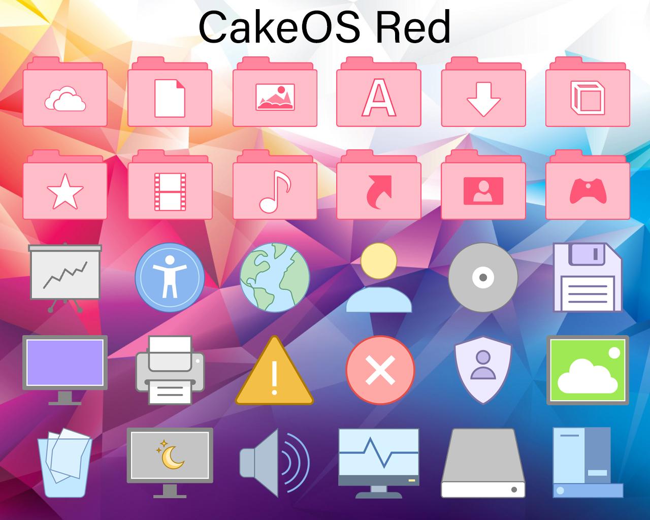 cakeOS Red IconPack 7TSP - Theme Source Patcher