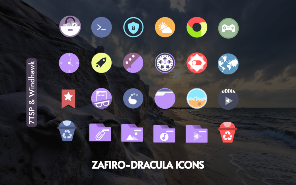 Zafiro-Dracula IconPack 7TSP - Theme Source Patcher